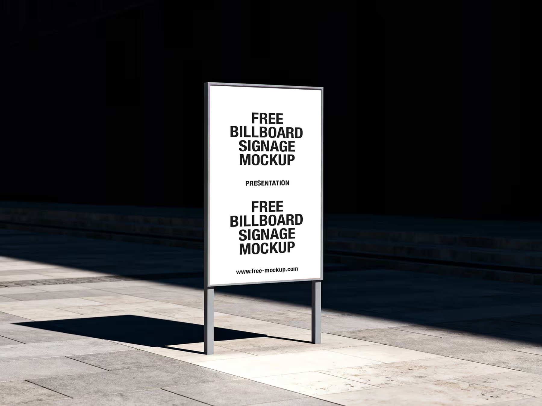 Free Outdoor City Billboard Signage Mockup